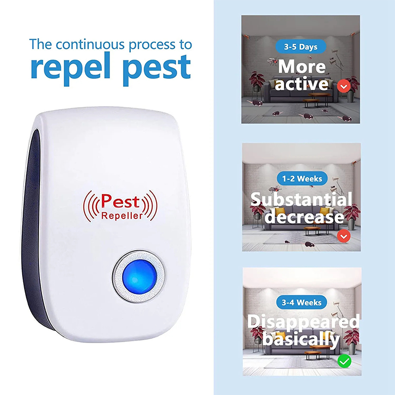 Ultrasonic Pest Repeller Anti Mosquito Repellent Mouse Cockroach Killer ...