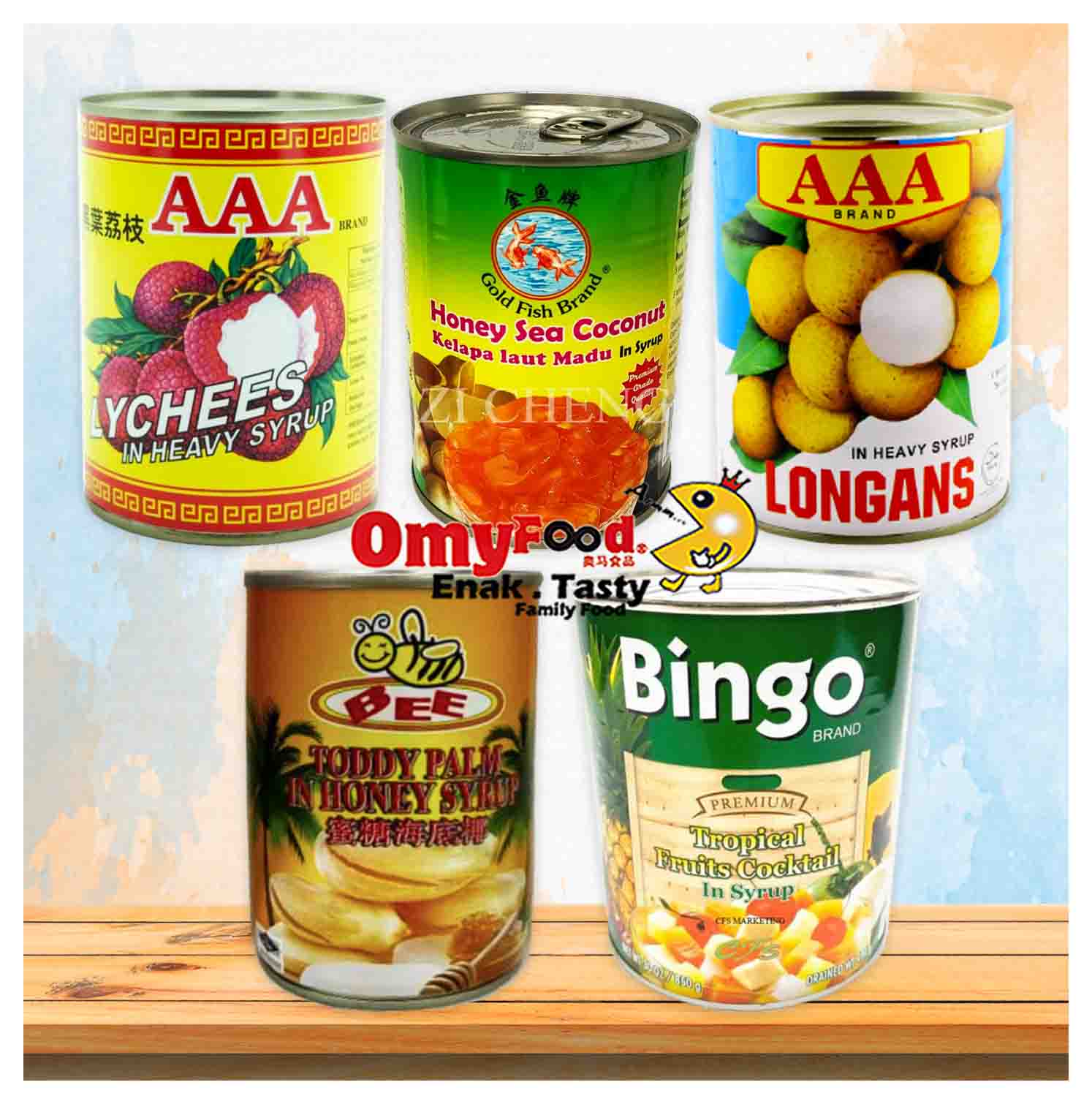 565g/850g 'AAA' 'Gold Fish Brand' 'Bingo' [Lychee/Longan/Honey Sea ...