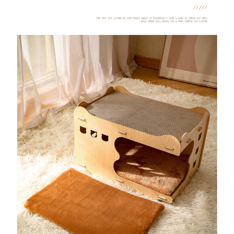 Cat Scratcher Box Cat Box House Cat Bed Rumah Kucing Cat House Cat ...
