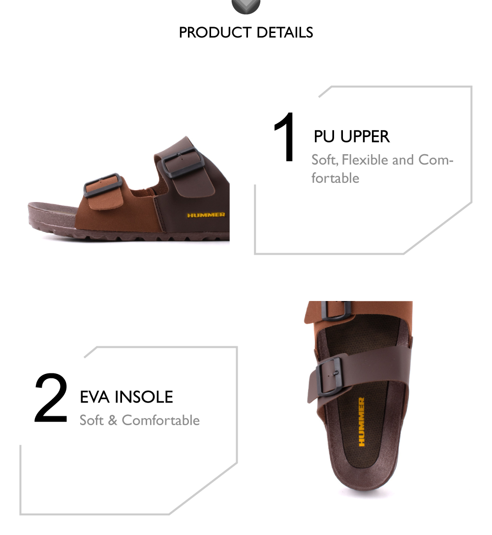 HUMMER Men's Miguel Fashion Casual Sandals -H9241-532-33P-COFFEE ...