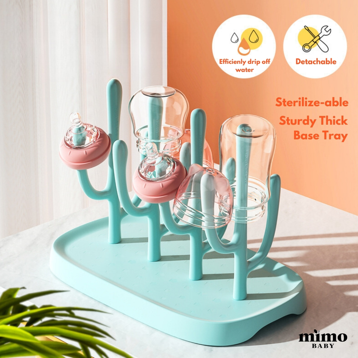 Mimo Baby 12 Sticks Milk Bottle & Breast Pump Dripping Tray | Drying ...