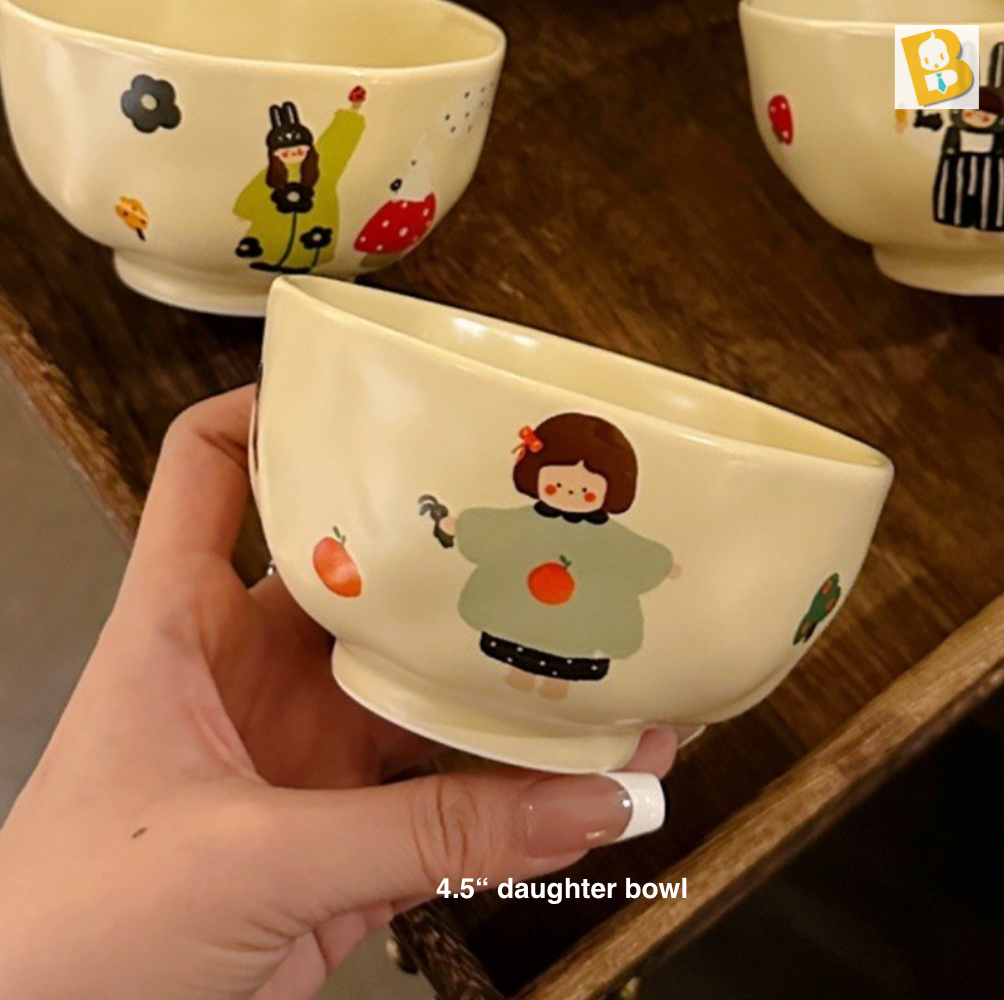 BabyBoss Ceramic Tableware Family Set Plate Bowl Cute Pinggan Mangkuk ...