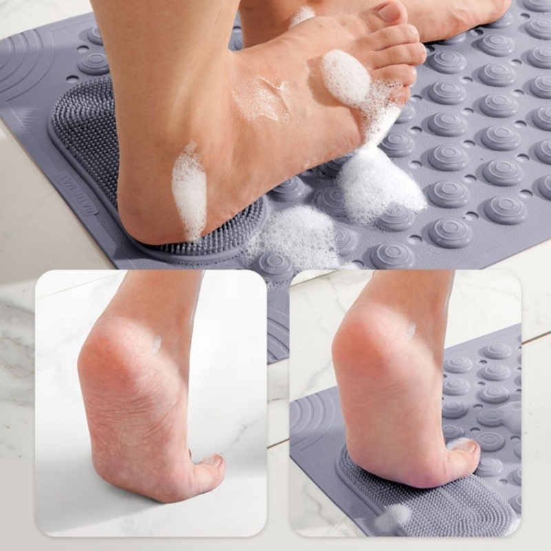 Non-slip Foot Massage Mat 80x50/120CM Drainage Suction Cup Bath mat ...