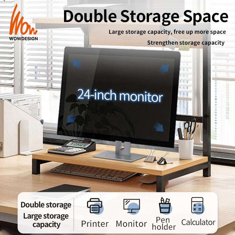 Monitor Stand With LED Light Desktop Organizer Printer Rack ...
