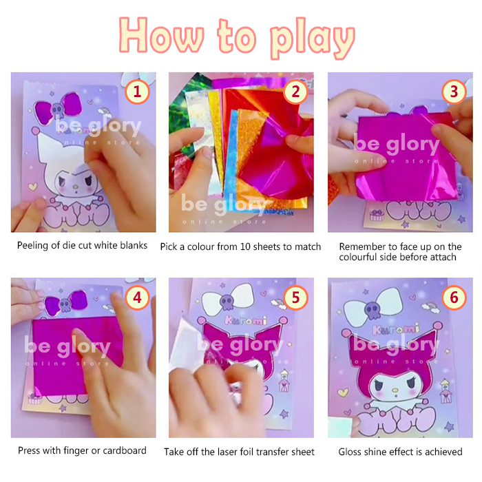 Kids DIY Magic Transfer Sticker Book Foil Art Transfer Sticker Early ...