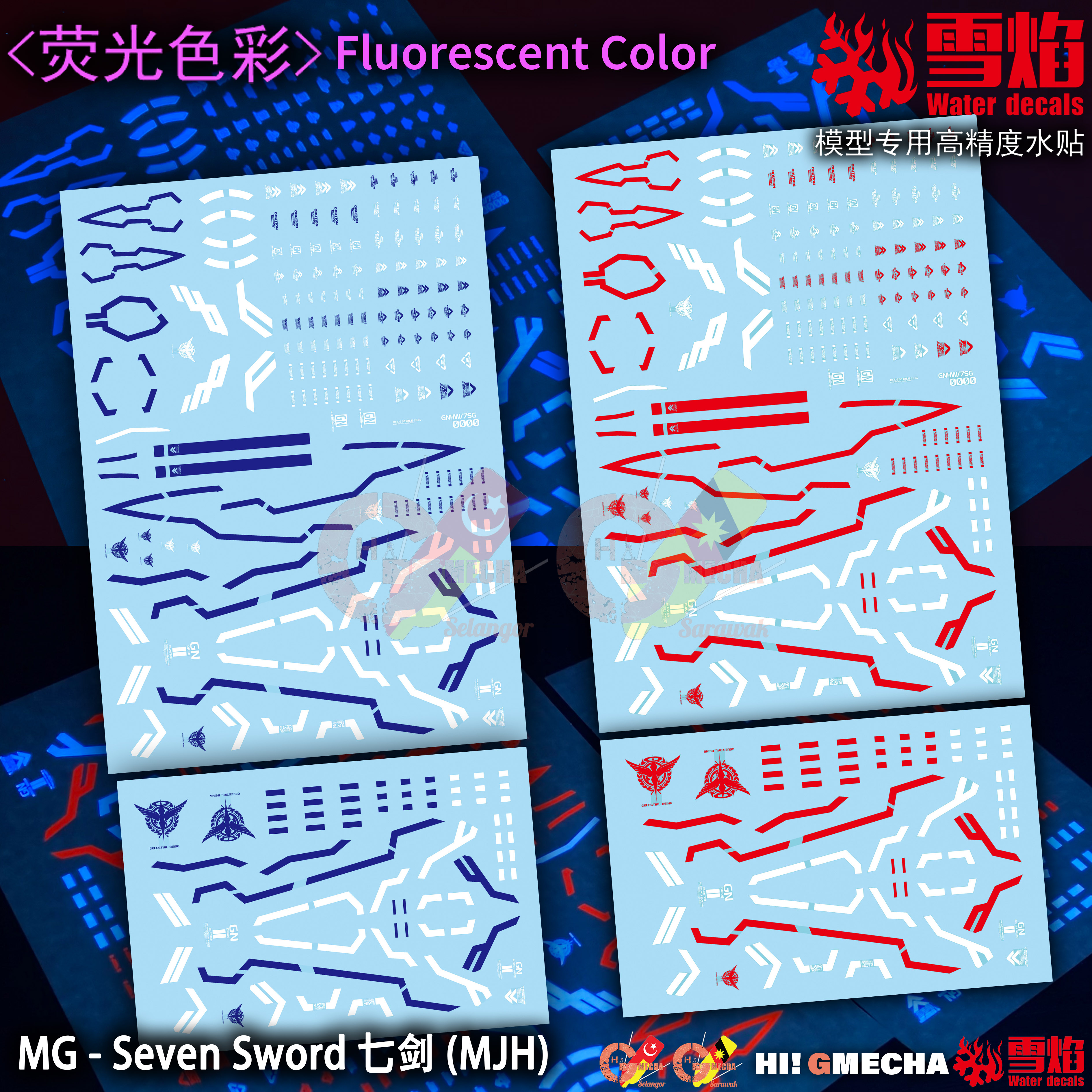 [MJH] MG 007 Seven Double GN Swords 00 G Inspection 7S Blue Red Exia MB ...