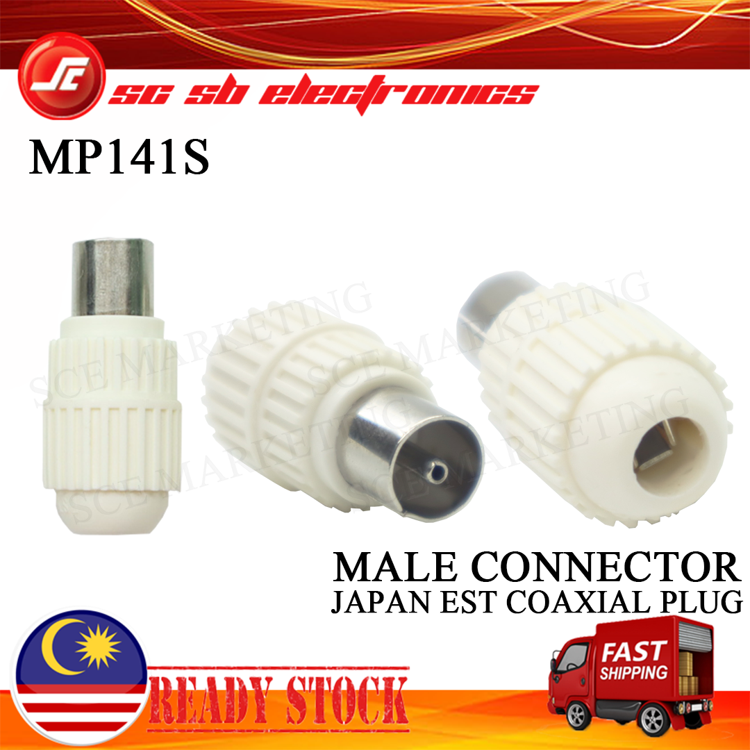 EST JAPAN COAXIAL PLUG MALE / FEMALE CONNECTOR / L TYPE CONNECTOR TV ...