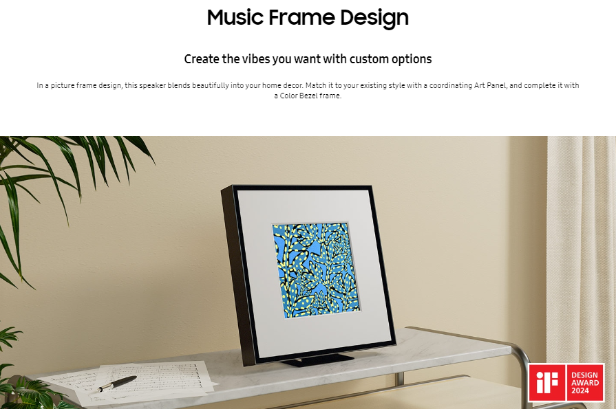 Samsung Music Frame (2024) | Music Frame Design | Wide Sweet Spot ...