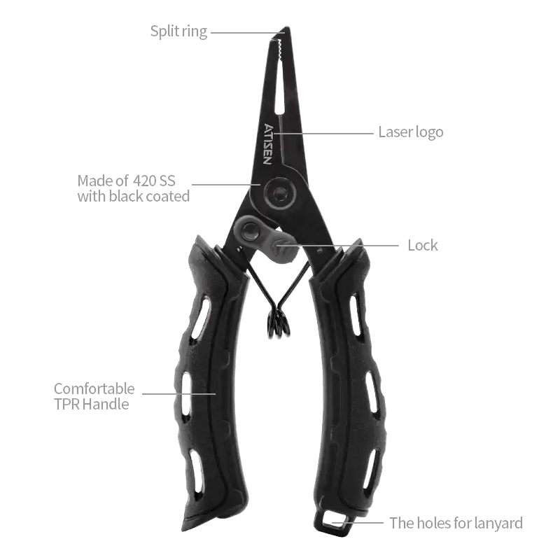 ATISEN Stainless Steel Plier Freshwater Saltwater Fishing Tool Set ...
