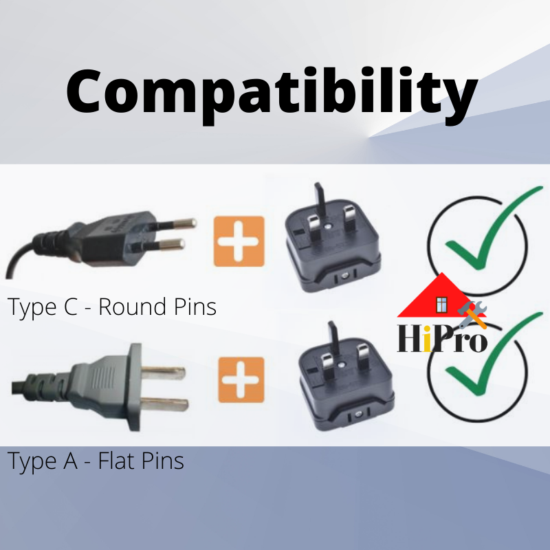 Euro Electrical Plug Converter BS-5732 - 2 Pin (Flat Pin&Round Pin) to ...