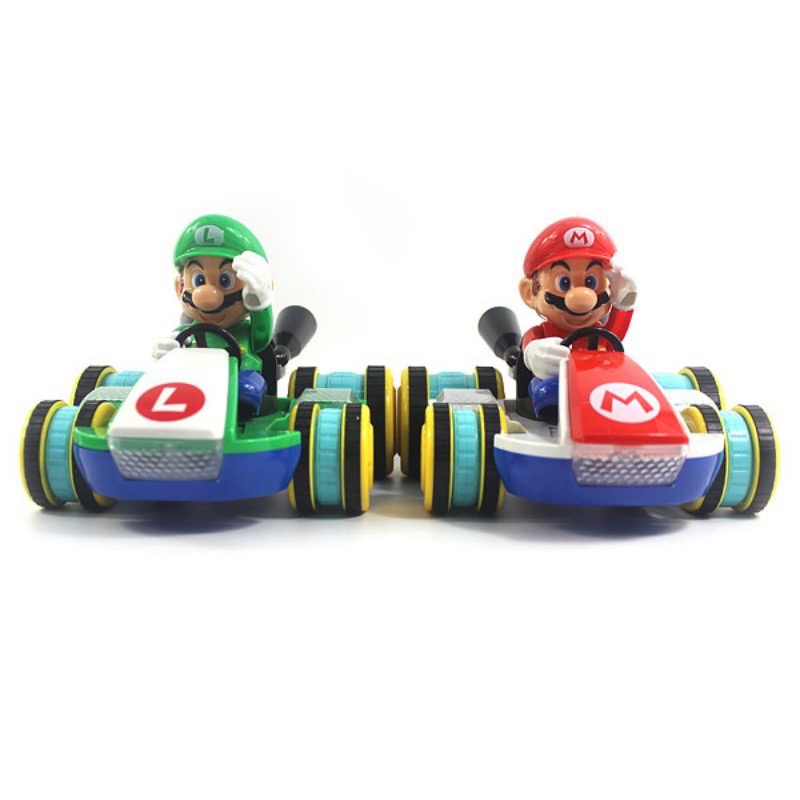 Super Mario Kart Four-way Remote Control Car Mario Brother Stunt Car RC ...