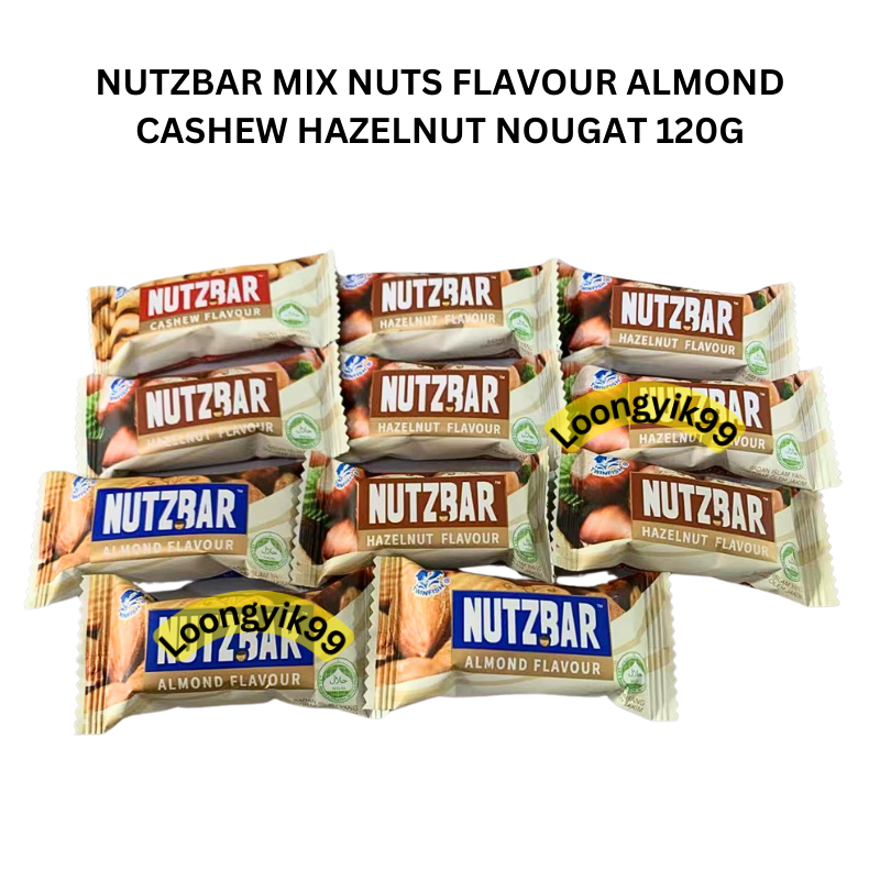 NUTZBAR MIX NUTS FLAVOUR ALMOND CASHEW HAZELNUT NOUGAT 120G HALAL ...