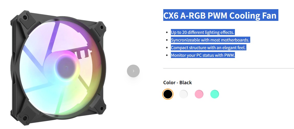 Aigo DarkFlash CX6 ARGB / RGB BLACK WHITE Casing Chassis Case PC Fan ...