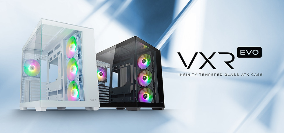 TECWARE VXR Evo Infinity Tempered Glass Dual Chamber ATX Case with 3x ...
