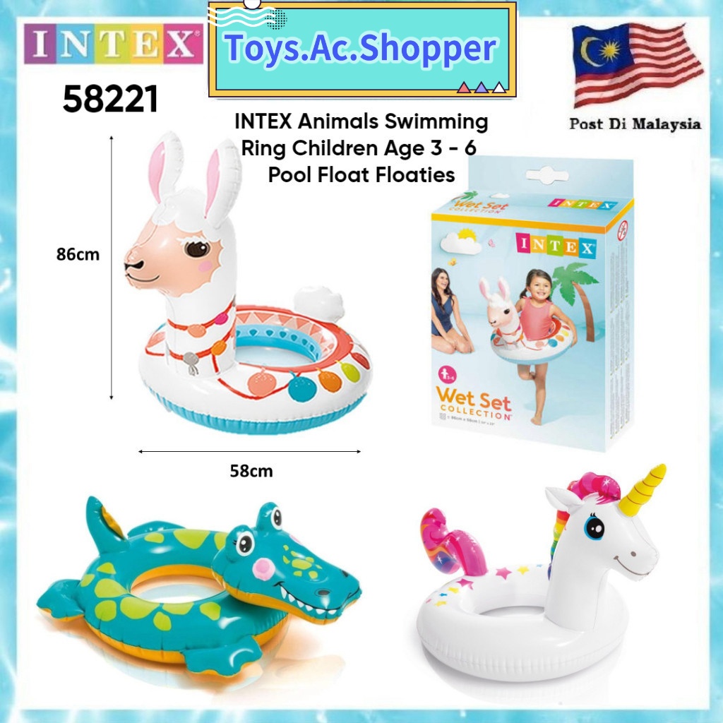 INTEX 58221 Baby Kids Satety Flamingo Big Animal Rings Children 3-6 ...