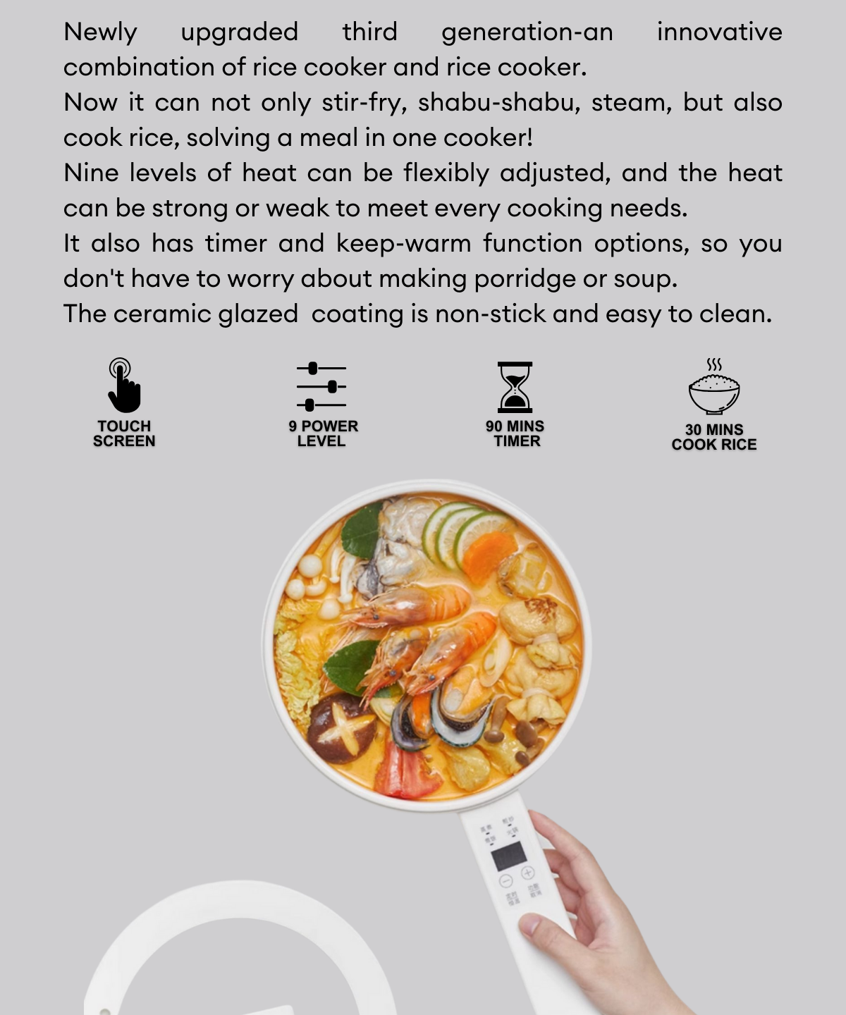 Olayks Multifunction Electric Cooker Steamboat Pot Frying Pan Rice Cooker (1.5L / 2L) 多功能电煮锅 宿舍锅 ...