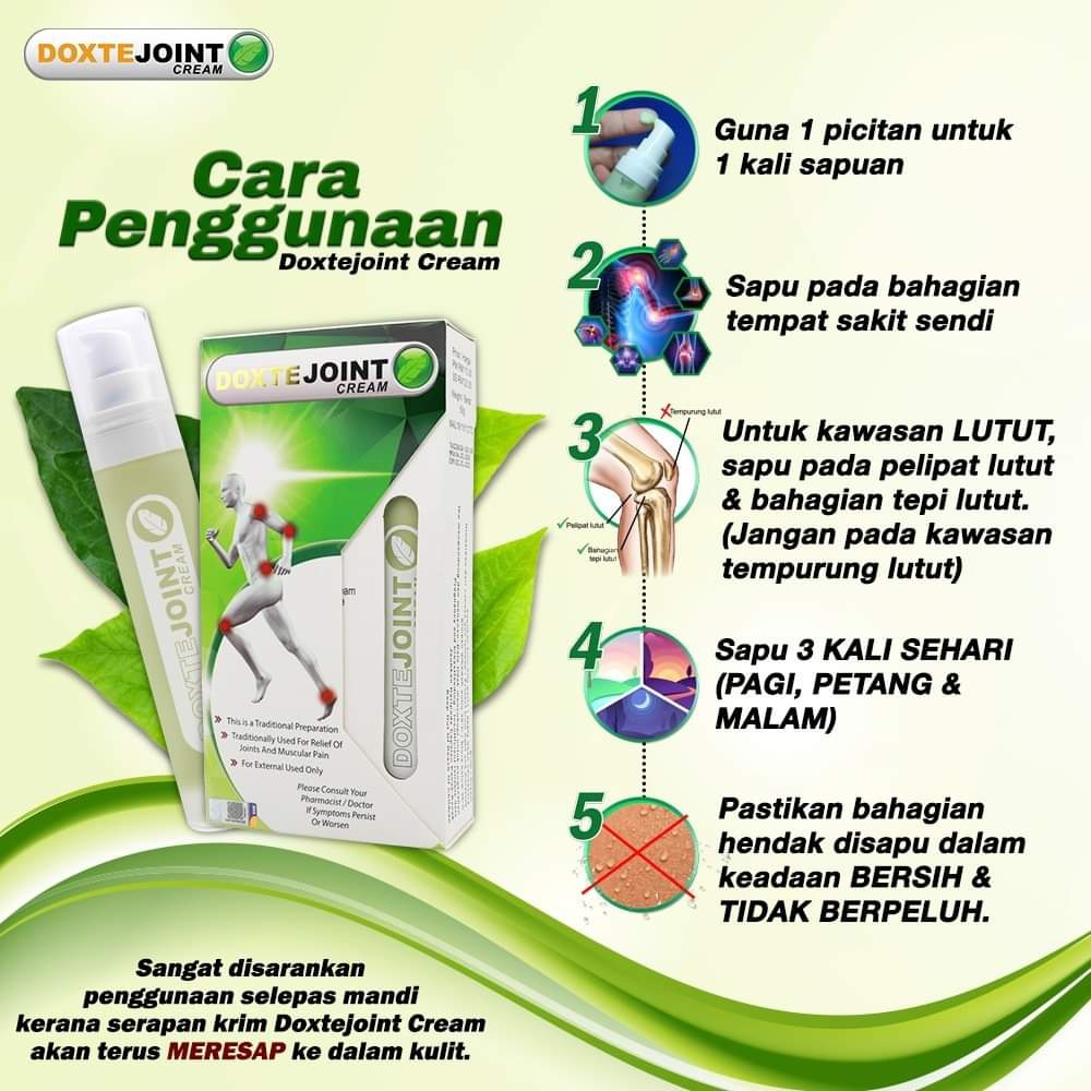Doxtejoint Cream Original 50g Ubat Sapu Sakit Lutut Dan Sendi Otot ...