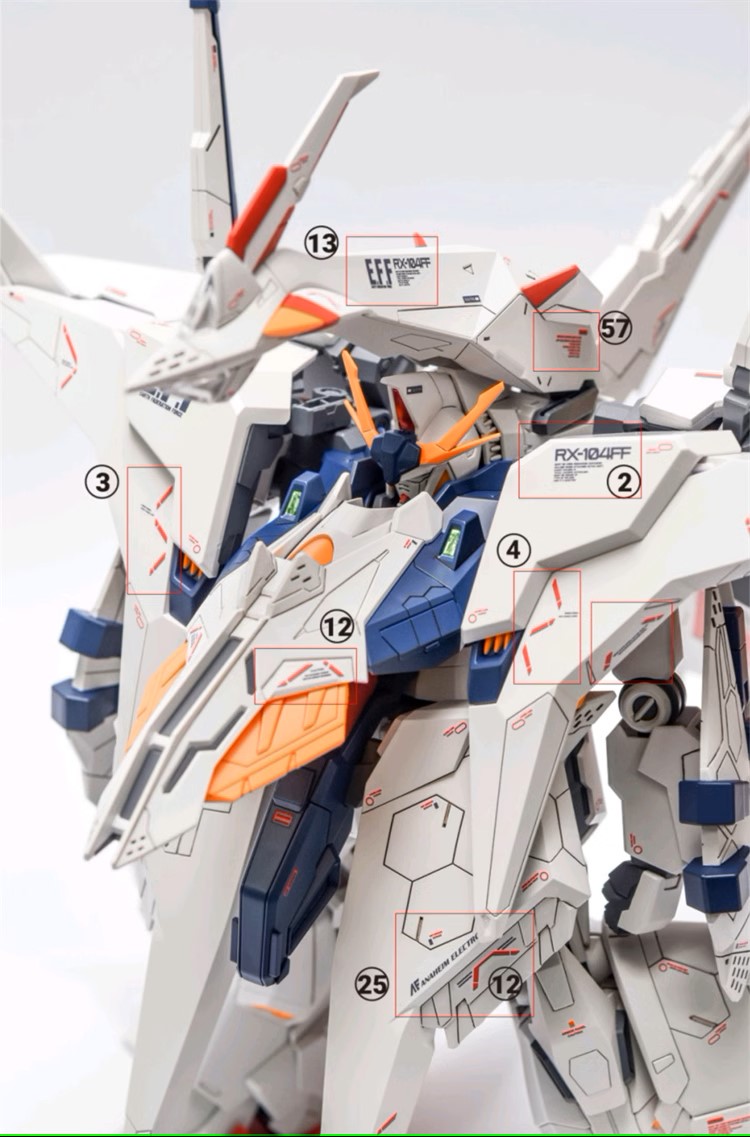 [COPY GHOST] HG04 HG 1/144 RX-104 PENELOPEGUNMDAM Water Slide Decal ...