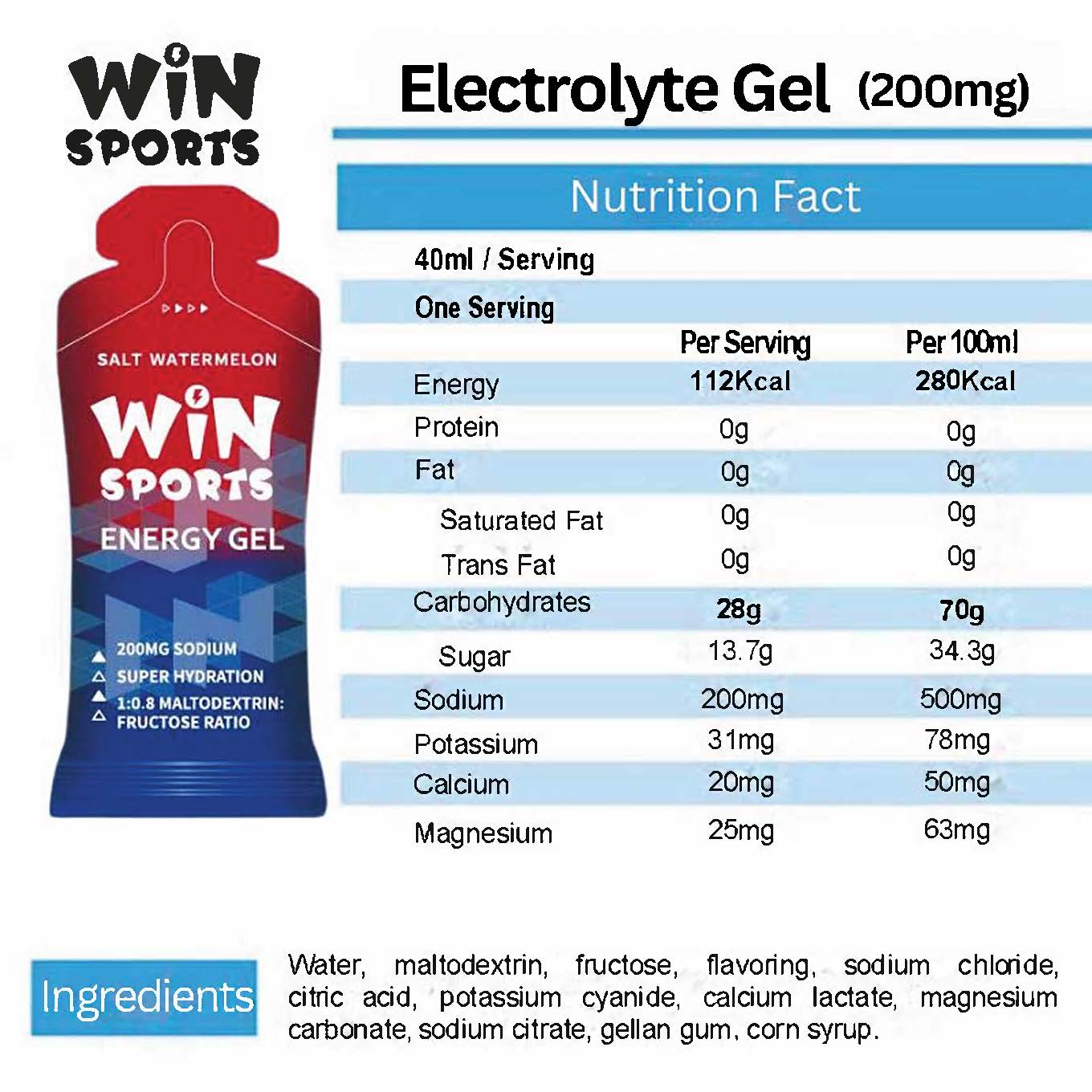 WiNSport Energy Gel 60ml 40ml Cycling Running Jogging WiN Gel Indoor ...