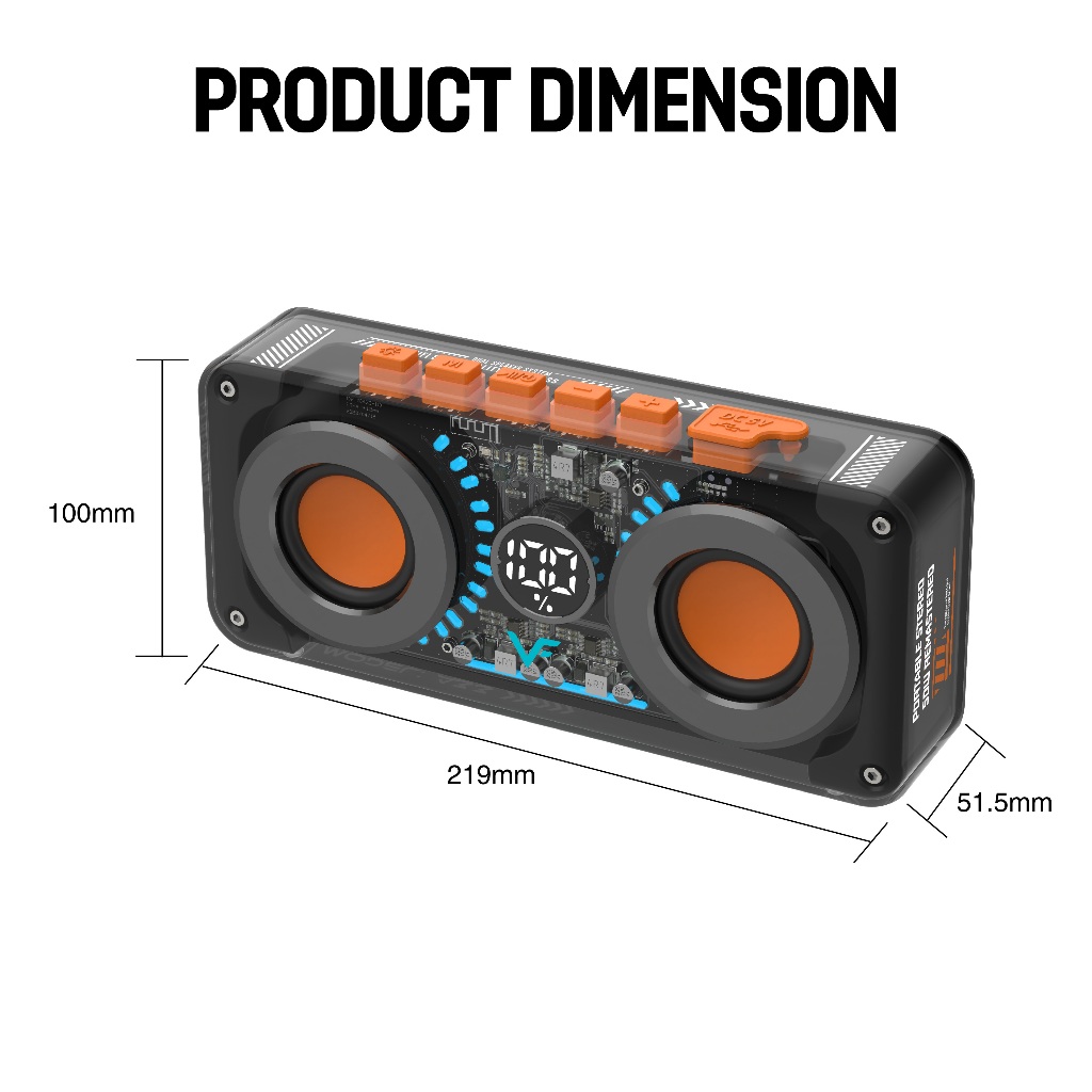 Vinnfier VF NeoBoom Xtreme 100 Portable Bluetooth RGB Speaker TWS ...