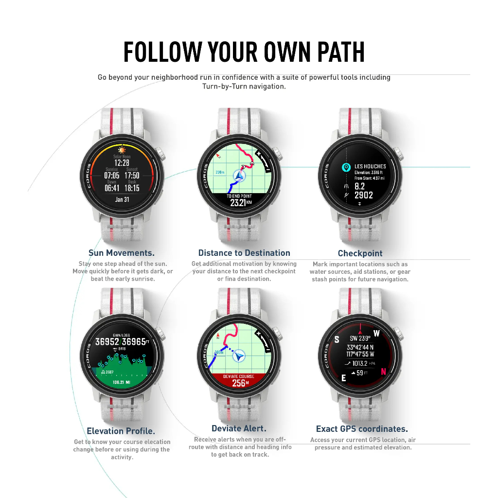 COROS PACE 3 Premium GPS Smart Watch Compass Fitness Heart Rate Monitor ...