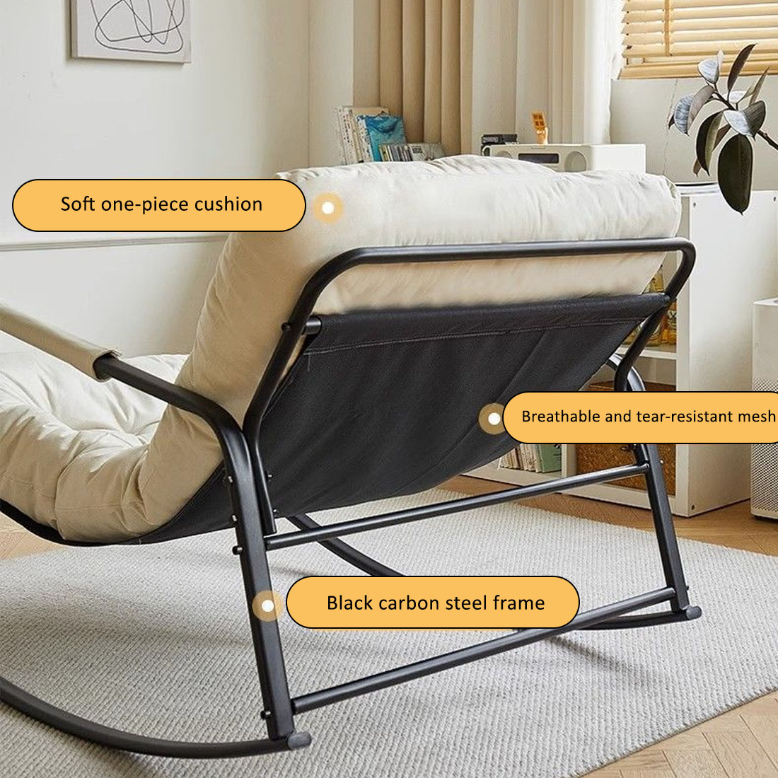 Double Rocking Chair Lazy Sofa Large Lazy Chair Nordic Style Recliner ...