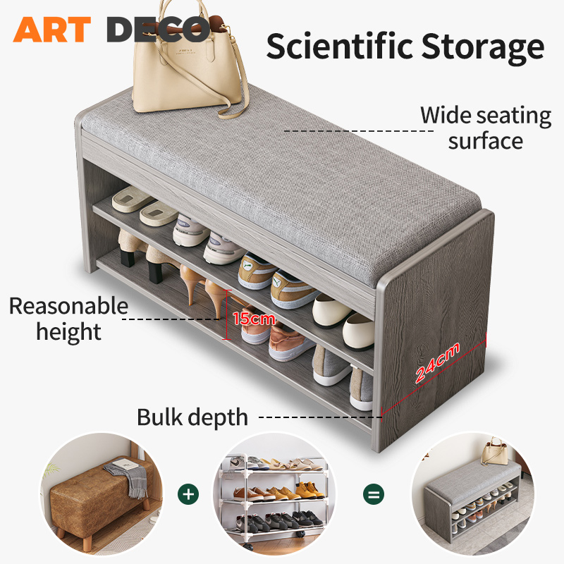 Shoe Storage Shoe Cabinet With Cushion Multi-functional Storage Shoe Rack With Seat Rak Kasut ...