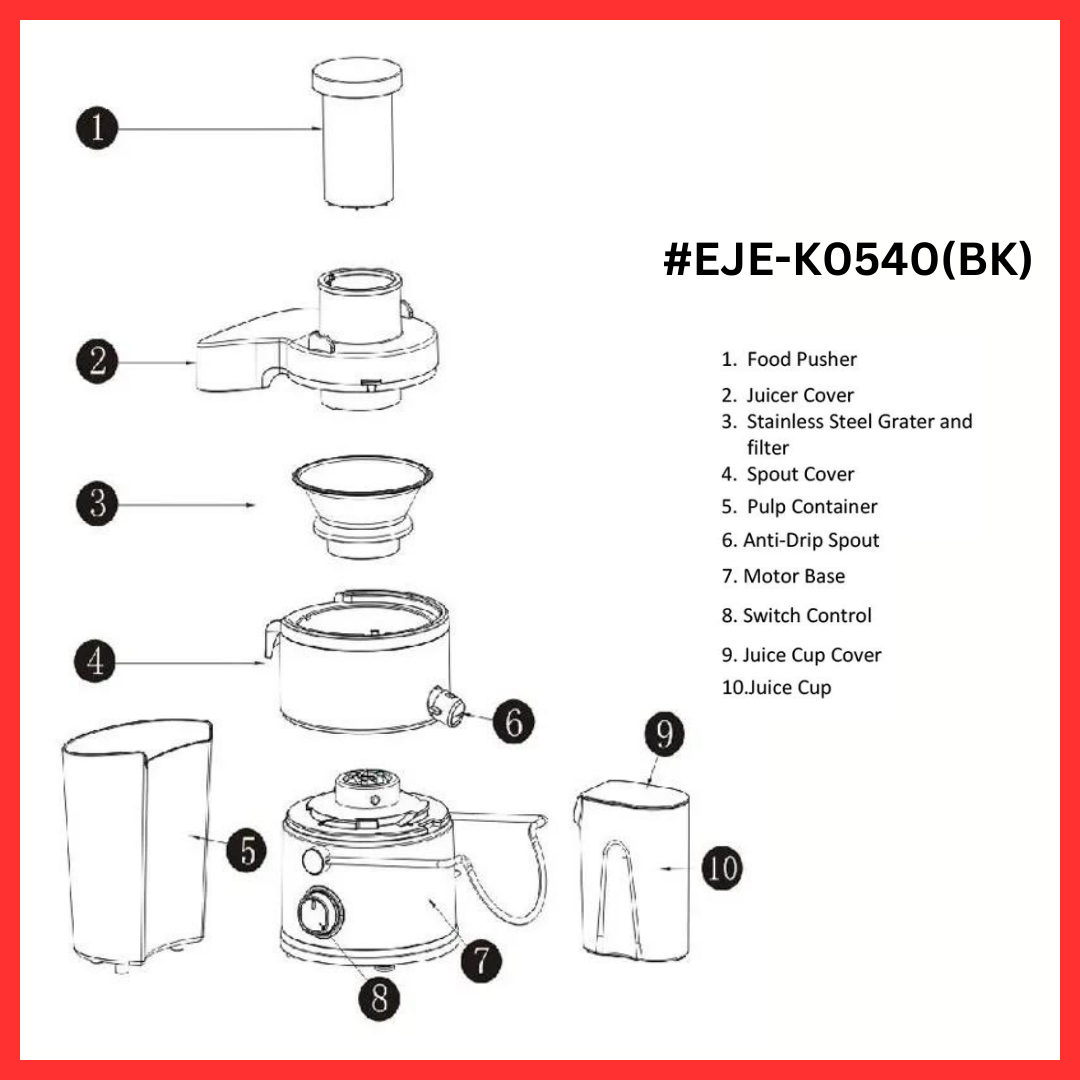 ELBA JUICER JUICE EXTRACTOR EJE-K0540(BK) 400W 500ML, MESIN BUAH JUICE, 榨汁机 | Shopee Malaysia