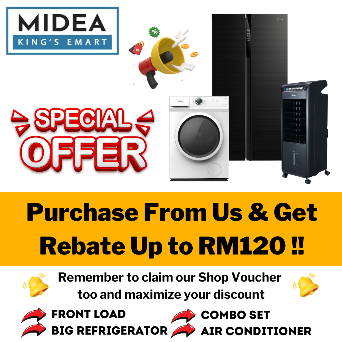 [FREE SHIPPING] MIDEA 507L Multi Door Inverter Refrigerator with WIFI ...