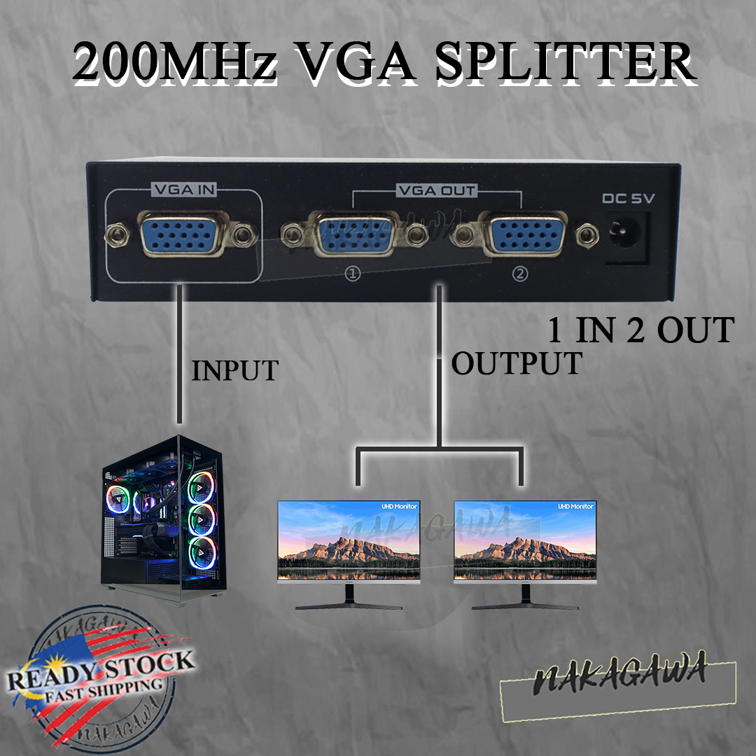 MT-VIKI VGA SPLITTER CONVERTER ADAPTER 1 IN 2 OUT / 1 IN 4 OUT MT-2502 ...