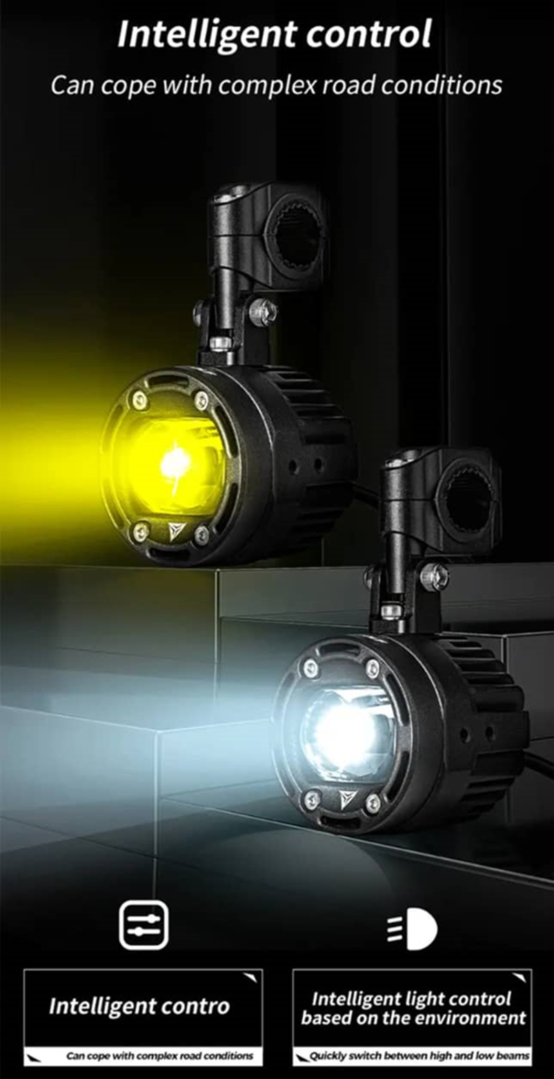 MOTOWOLF Motorcycle ALUMINIUM LED Spotlight Daylight Control Censor ...