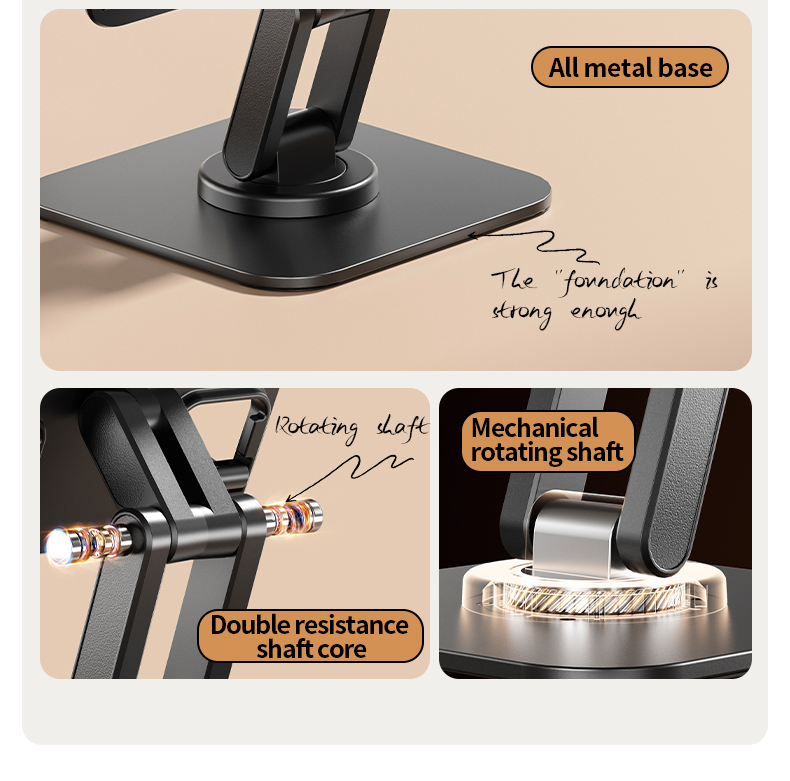 the Aryl™ Adjustable ABS Tablet Stand Holder with 360° Rotating Base ...