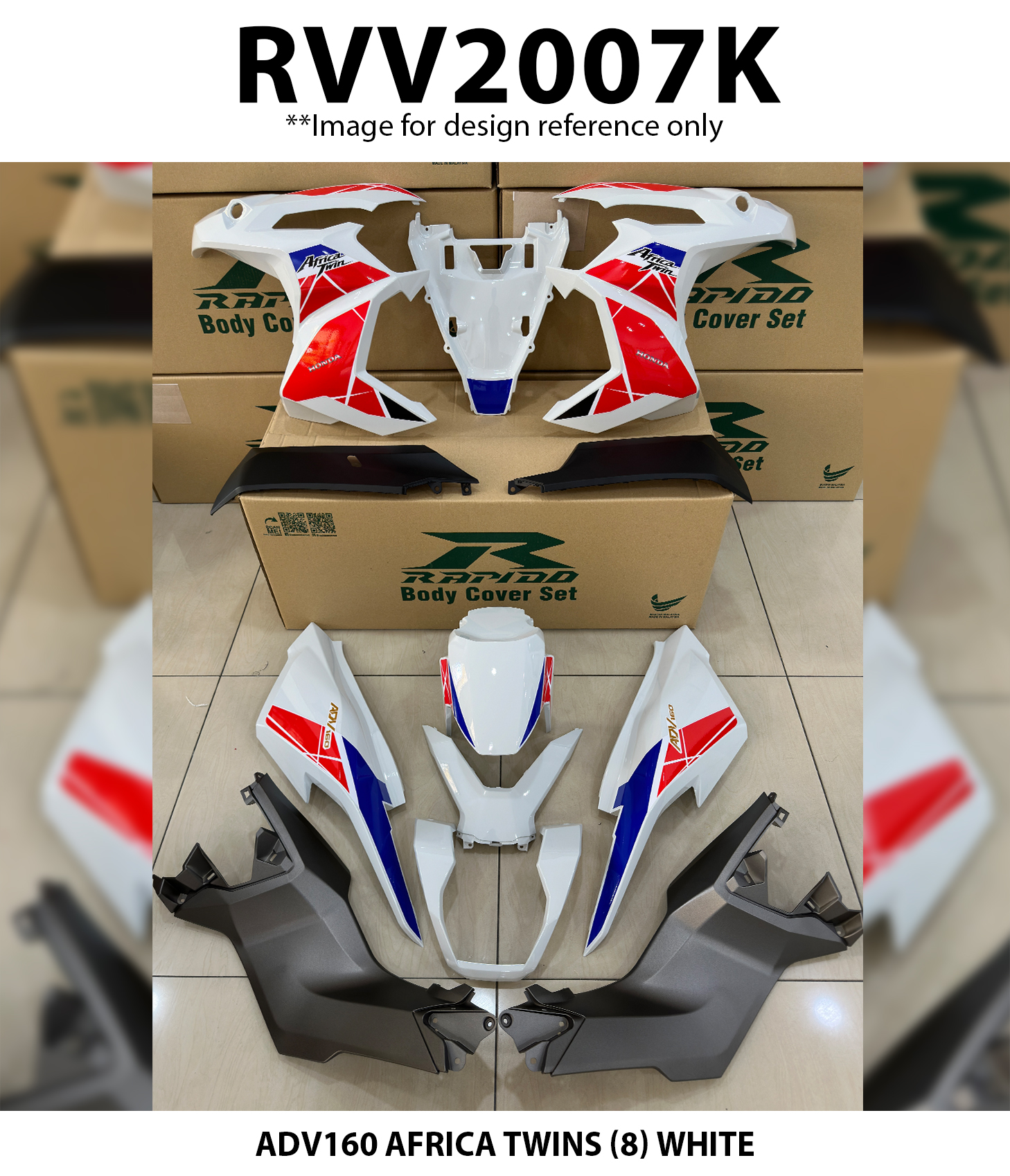 Cover Set Rapido Honda ADV160 ADV 160 Africa Twins (8) White Motor Body ...