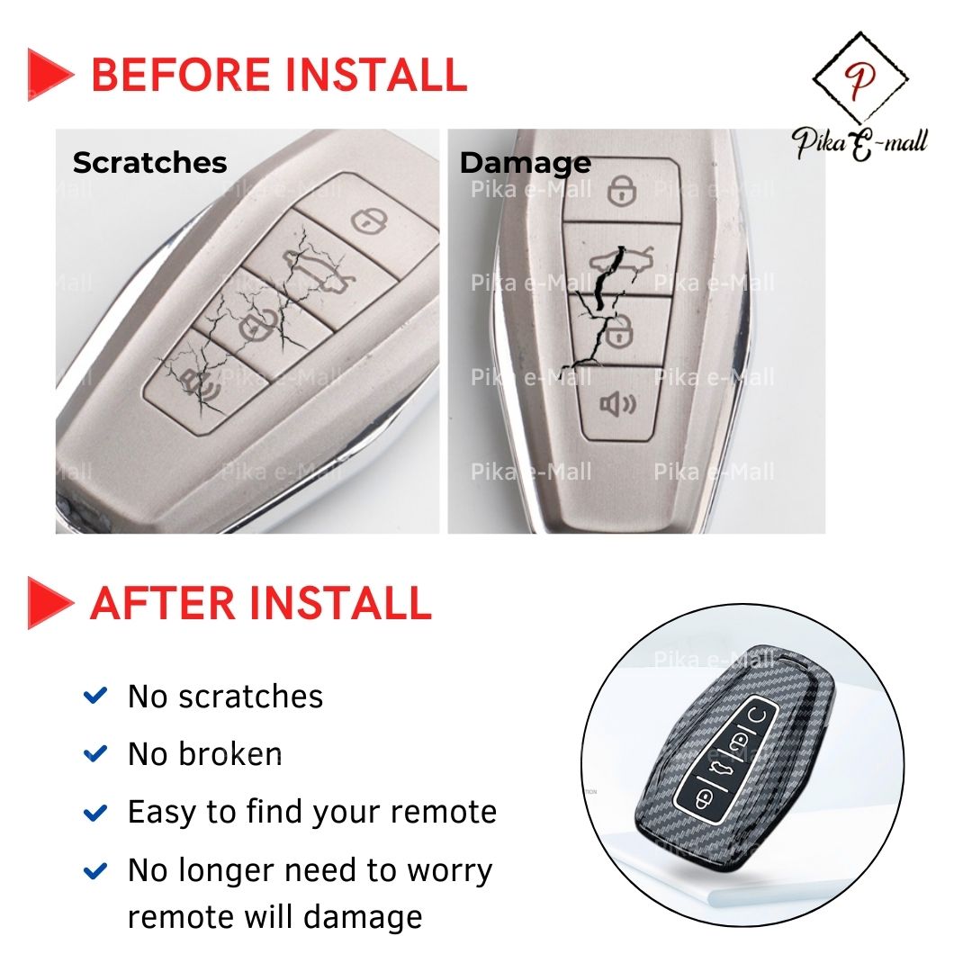 CARBON Proton S70 Key Cover Holder Car Keychain Proton s70 Accessories ...