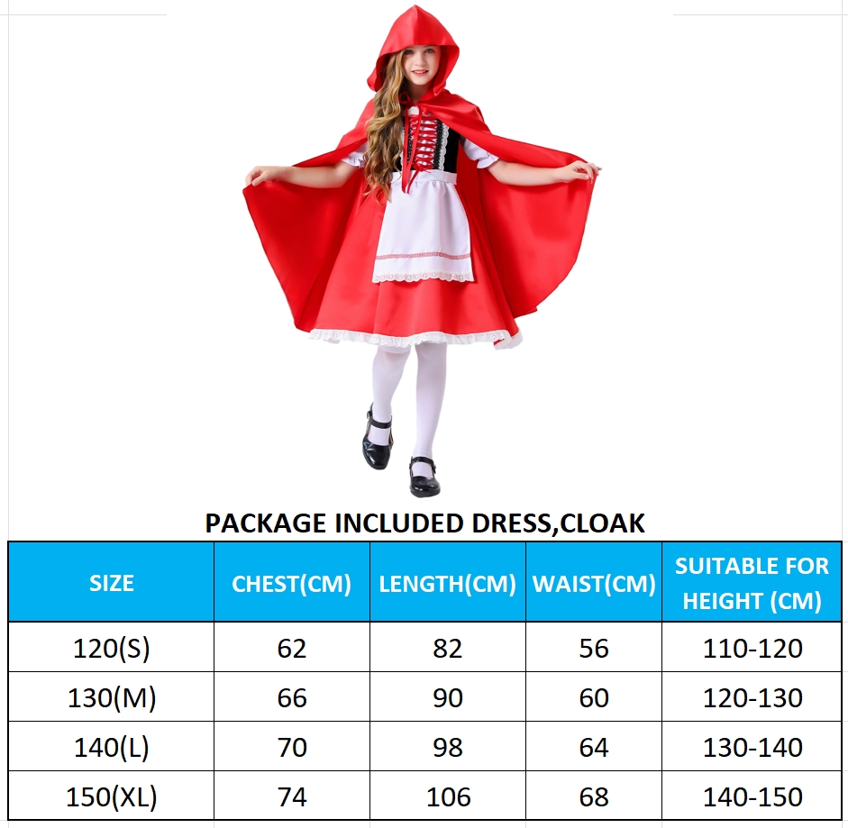 MYLITTLELASS Little Red Riding Hood Pretty Dress Up Costume for Girls ...
