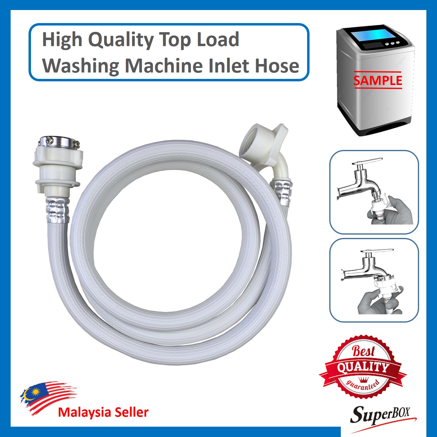 Top Load Washing Machine Inlet Hose Paip Masuk Air Mesin Basuh (1.5 ...