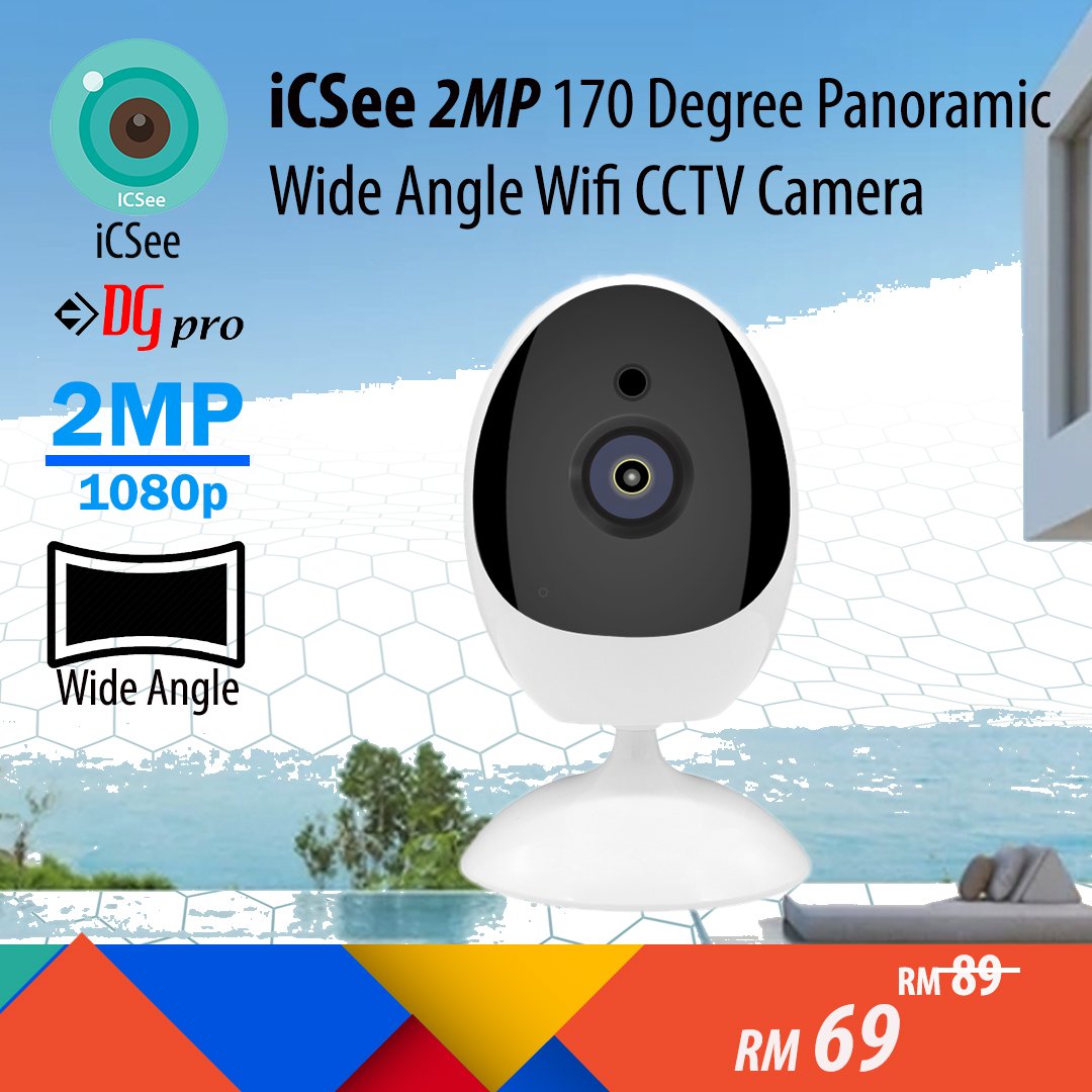 iCsee 2MP 1080p 150 Degree Wide Angle Panoramic View Indoor Wireless ...