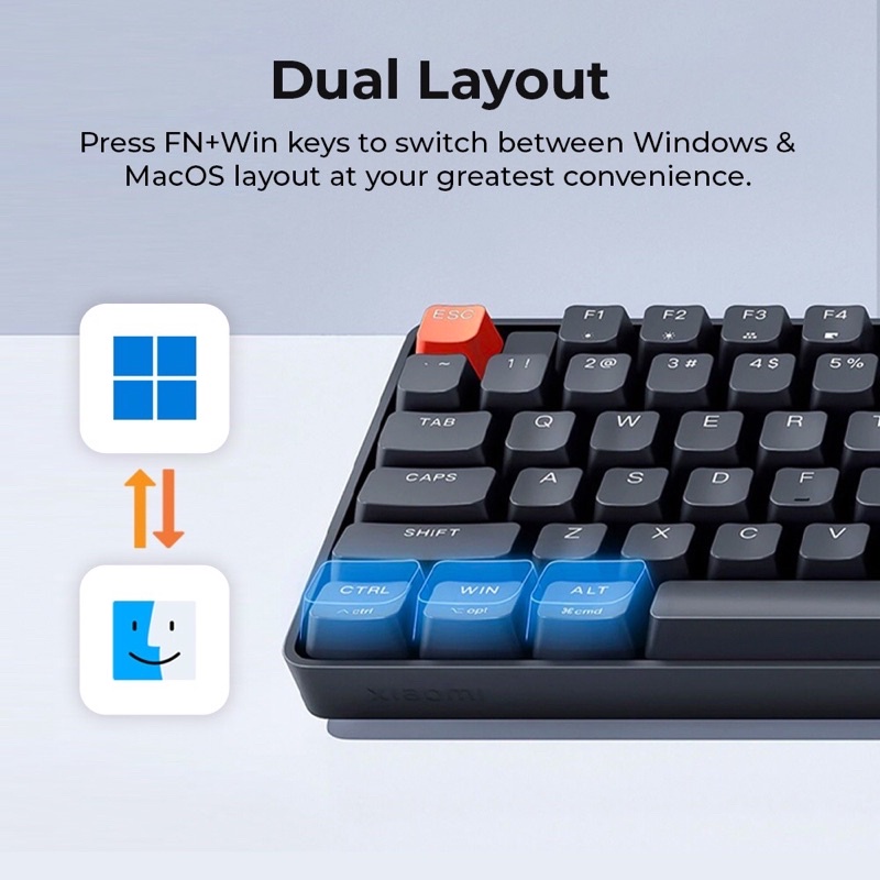 Xiaomi Mi Wired Mechanical Keyboard, 104 Full Key, 6 Backlight Design ...