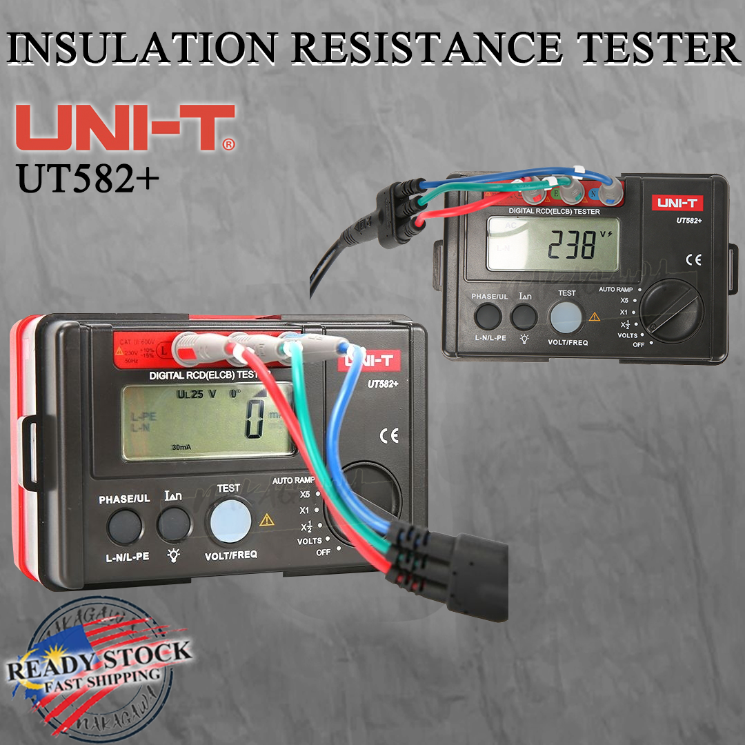 UNI-T UT582+ DIGITAL RCD TESTER ELCB TESTER AUTO RAMP LEAKAGE CIRCUIT ...