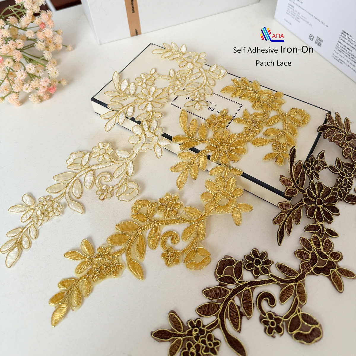 Self Adhesive Iron-on Patches Lace Suitable For DIY Lace Embroidery ...