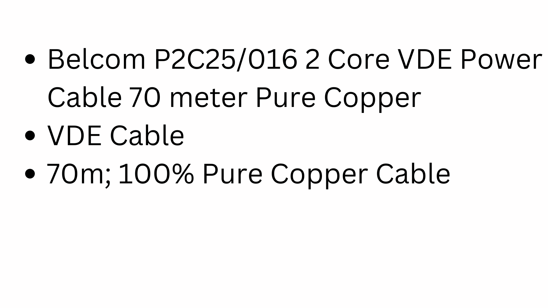 Power VDE 2 Core Wire Cable 2x25 / 0.16 Thick 70M 70 Meter 100% Pure ...