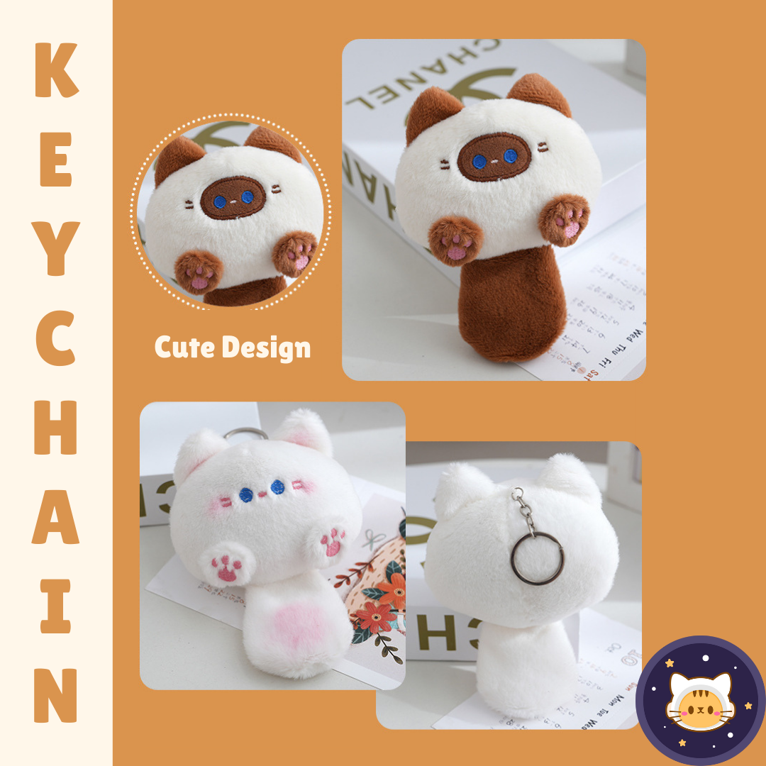 OYEN PLANET Cat Plushie Cute Keychain Plush Korean Style Patung Kucing ...