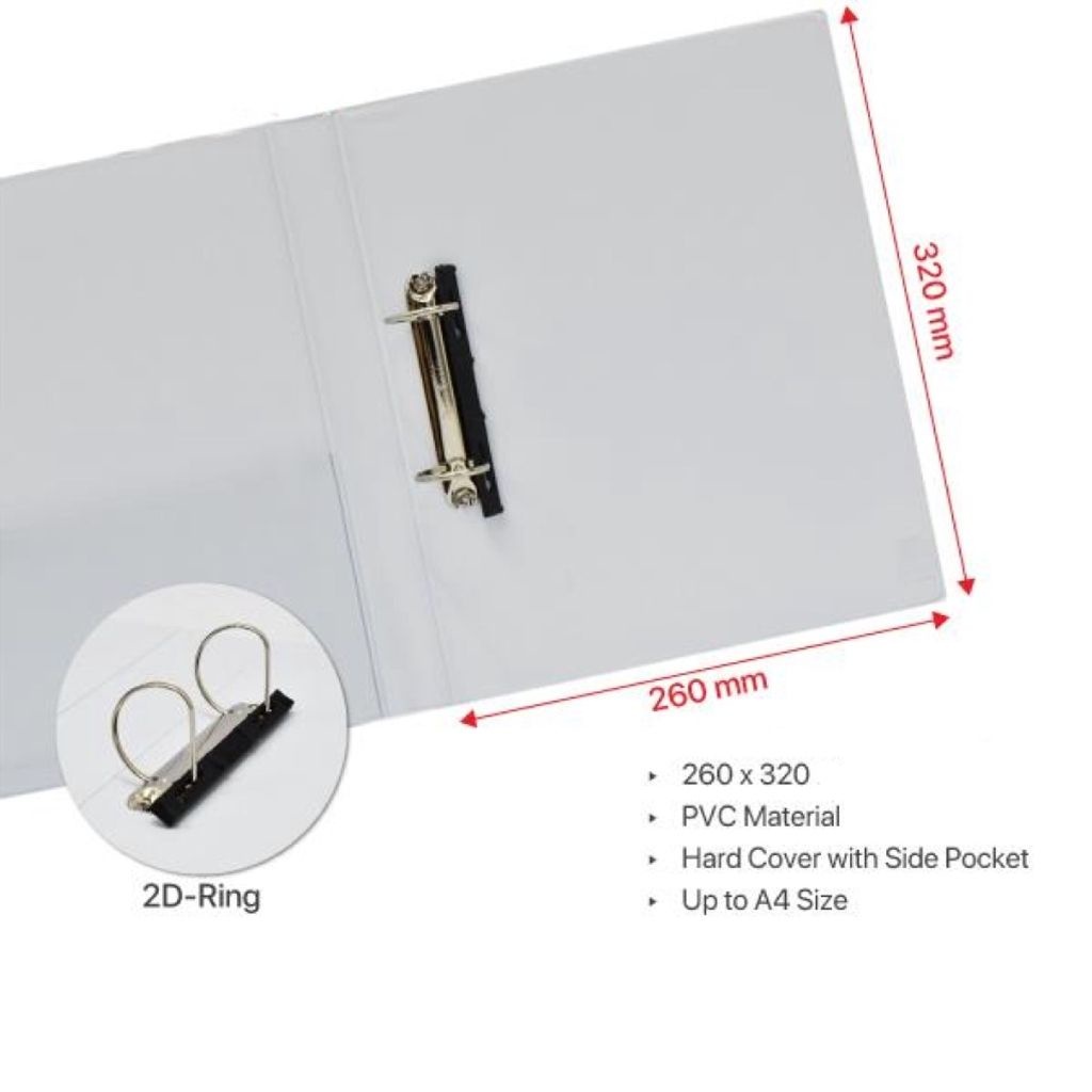 Abba 25mm / 40mm / 50mm / 65mm PVC 2D Ring File A4 Insert Binder AB252D ...
