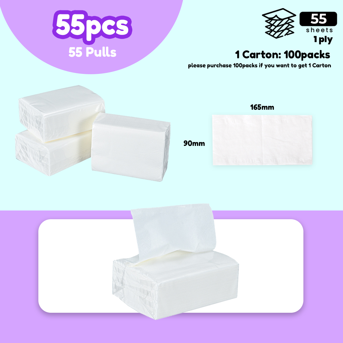VIRAL Realeos 4ply Bamboo Tissue Paper Virgin Pulp Soft Facial Tisu ...