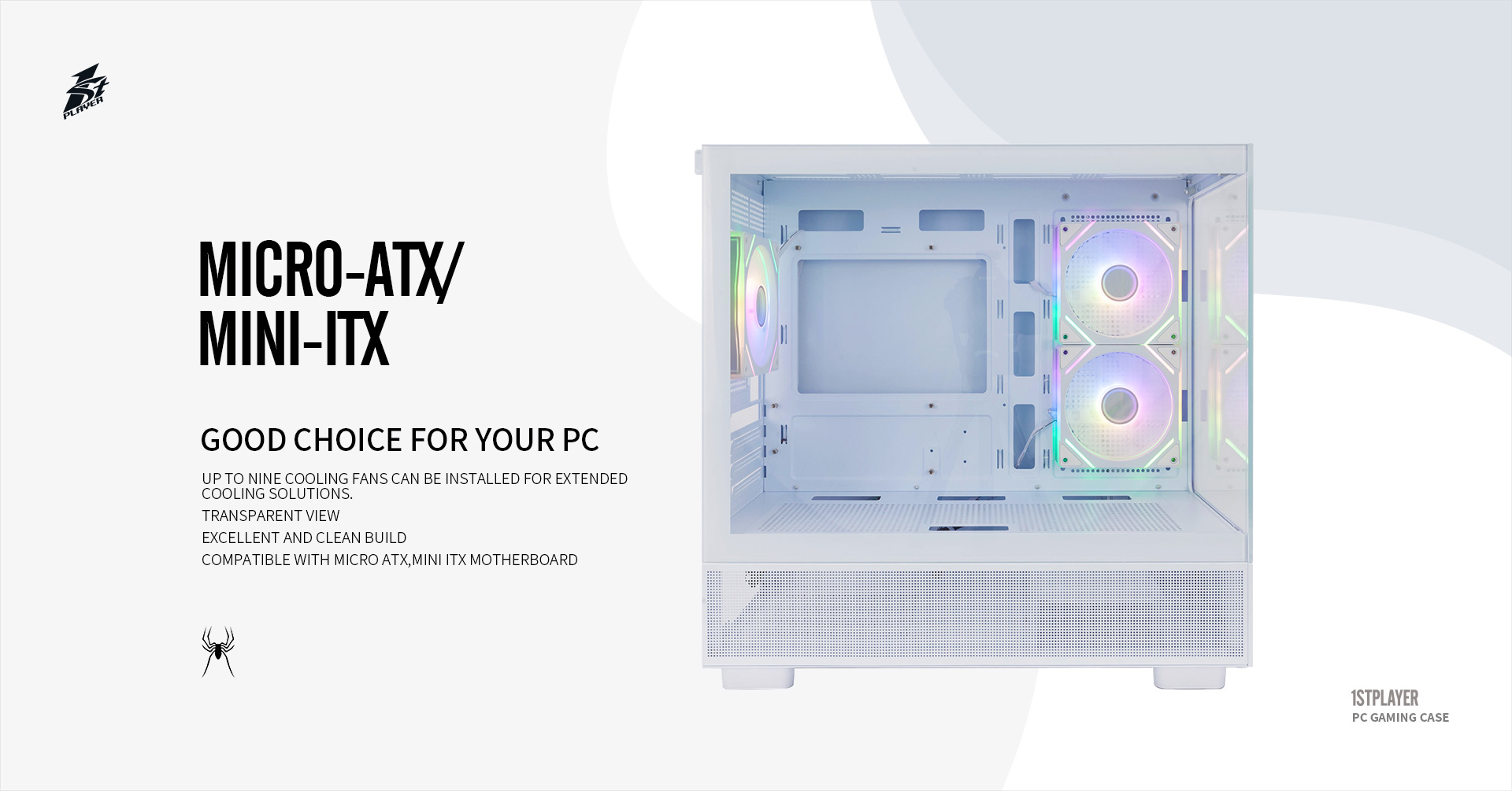 1st Player MIKU Mi5 White | Micro ATX Double Sided Tempered Glass ...