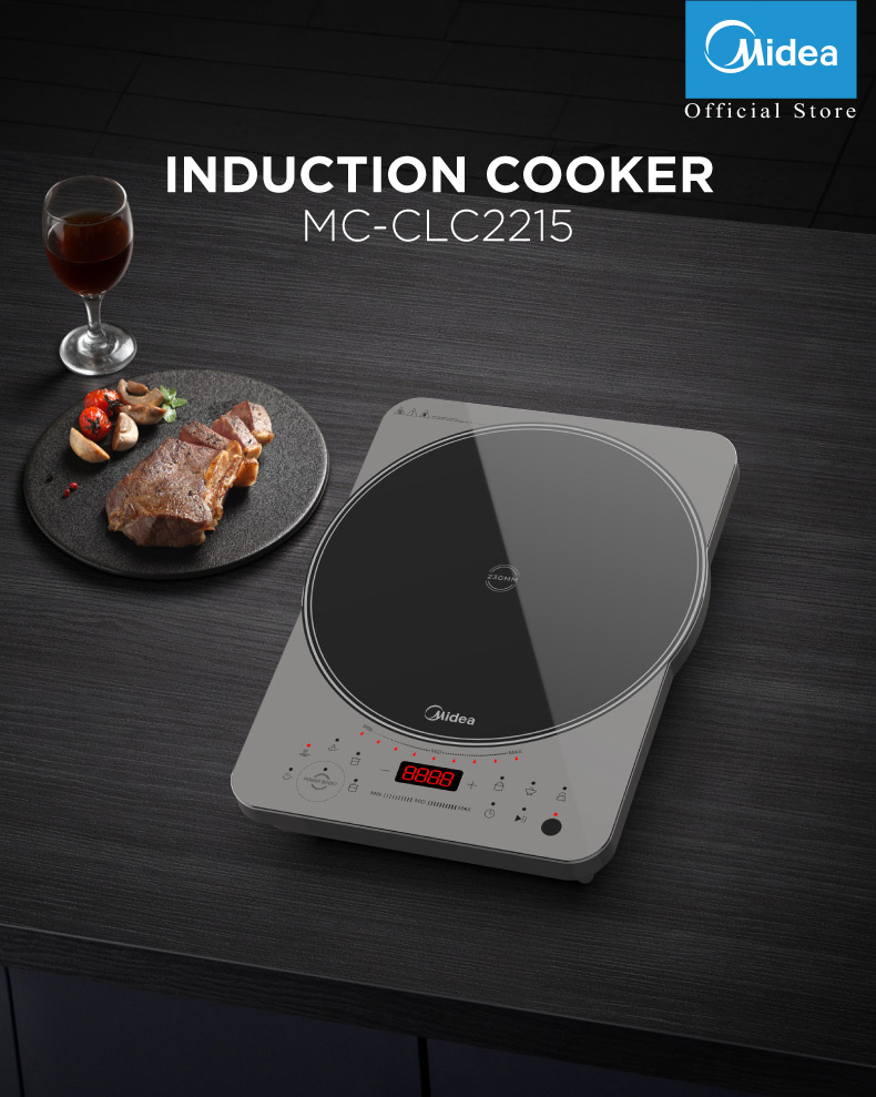 Midea MC-CLC2215 2200W Induction Cooker With XXL Mega Panel *Free Pot ...
