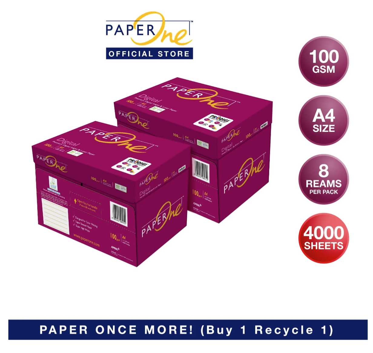PaperOne A4 Digital Paper 100gsm 4000 Sheets (8 Reams) | Shopee Malaysia