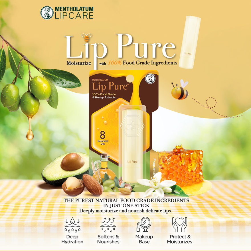 Mentholatum Lip Pure Botanical Oil Fragrance Free 4g | Shopee Malaysia