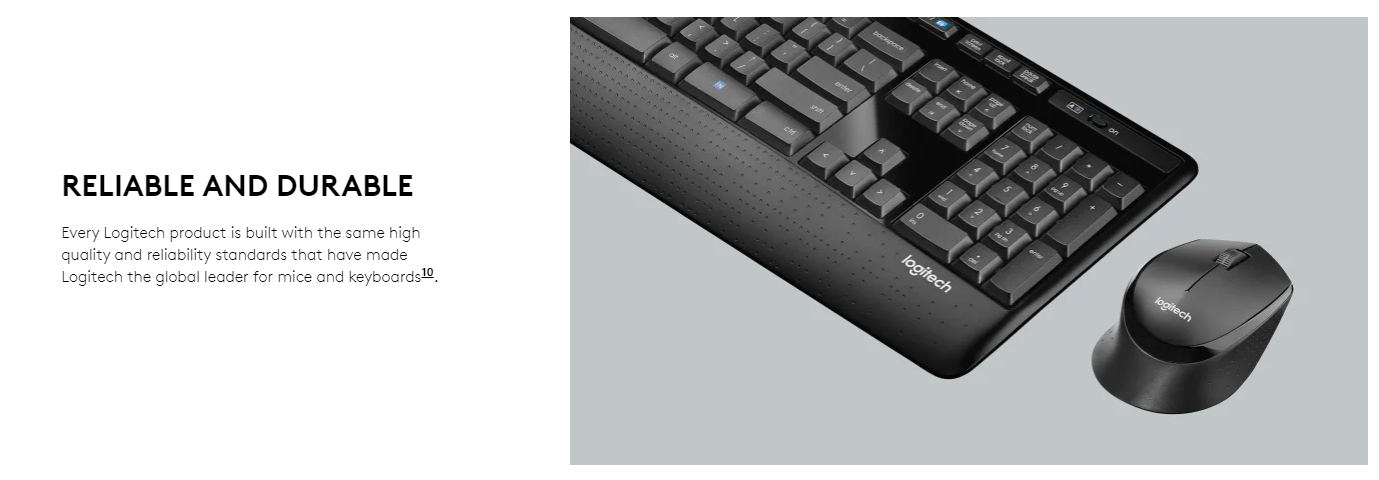 LOGITECH MK345 WIRELESS COMBO SET KEYBOARD & MOUSE PALM REST ADJUSTABLE ...