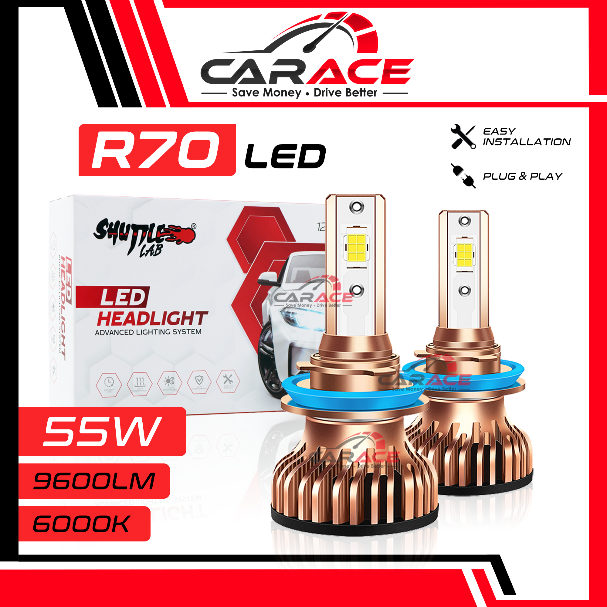 SHUTTLE LAB LED Perodua ALZA 2009-2021 H4 H8/H11 9005/HB3 Car LED ...